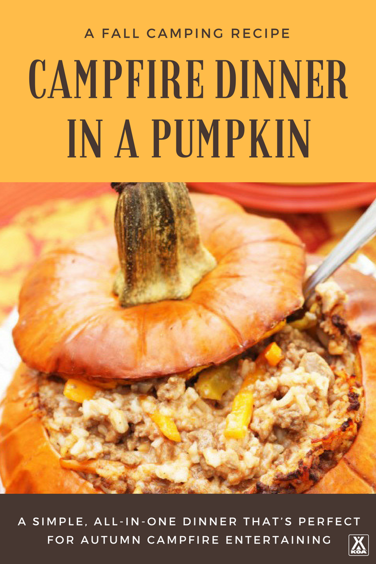 Campfire Dinner in a Pumpkin | KOA Camping Blog