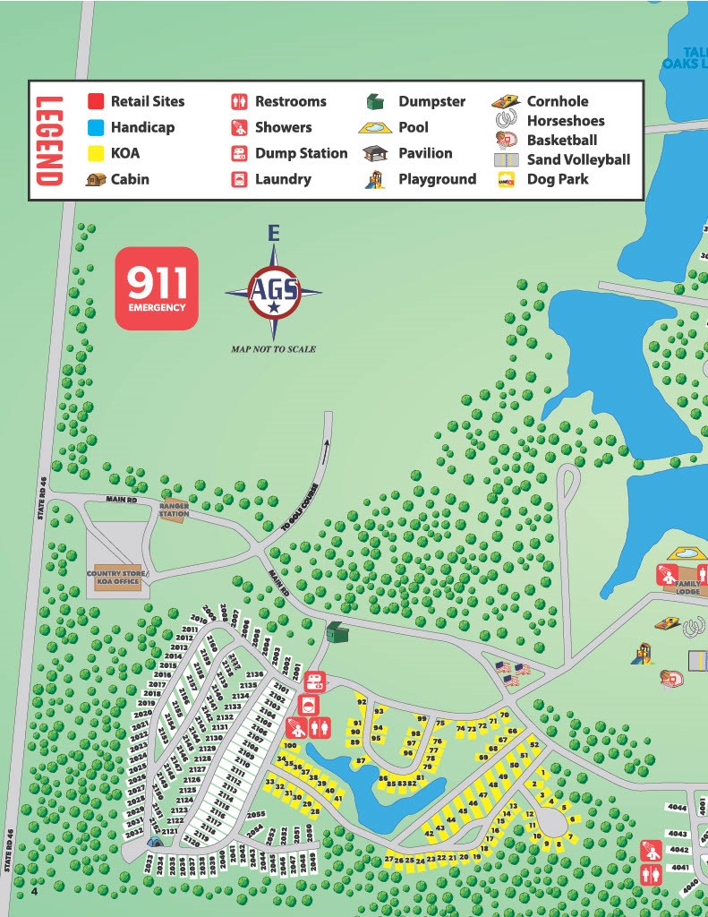 Batesville, Indiana Campground Map | Batesville KOA Journey