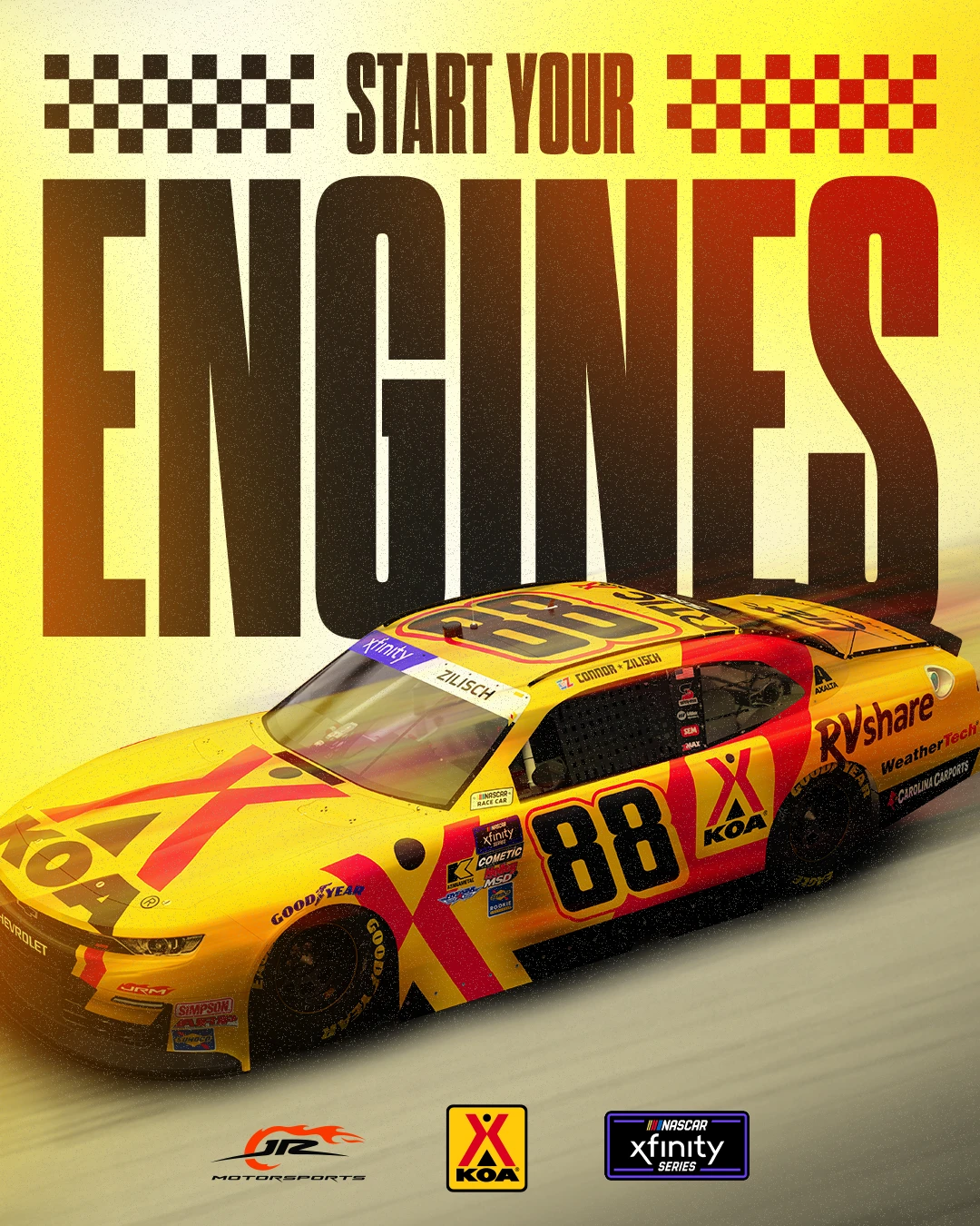KOA Kickstarts the NASCAR Infinity x JR Motorsports Partner