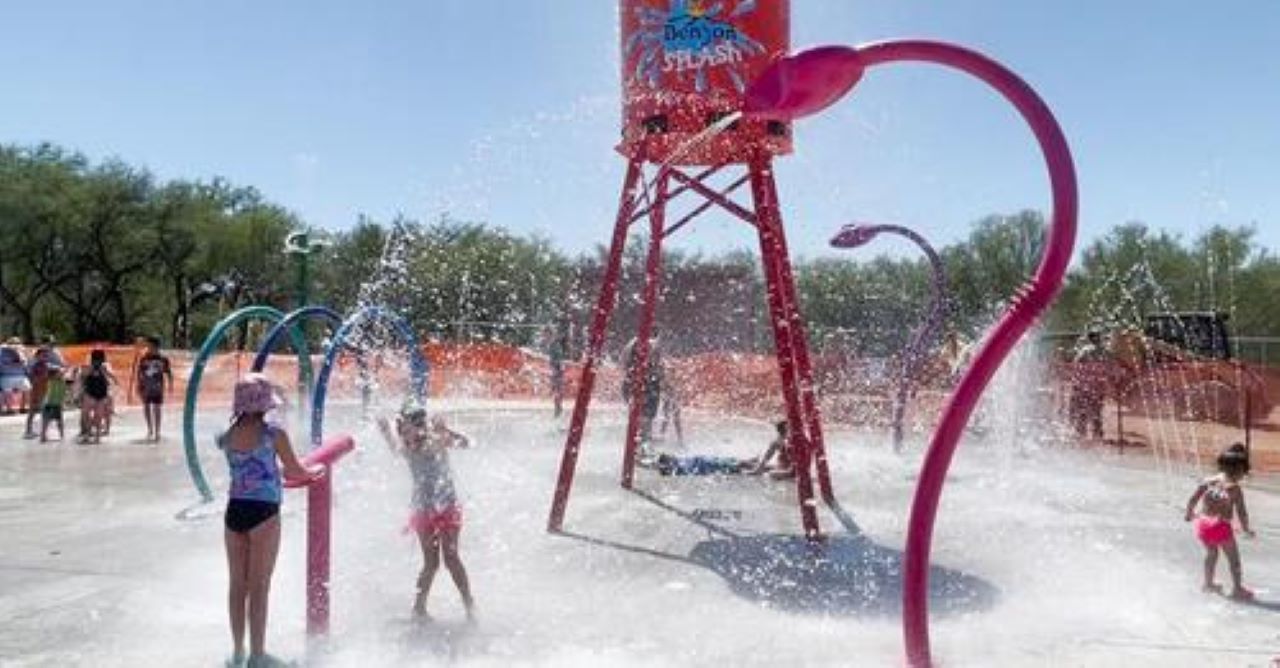 Cool down at the Benson Splash Pad at Lion's Park in Benson