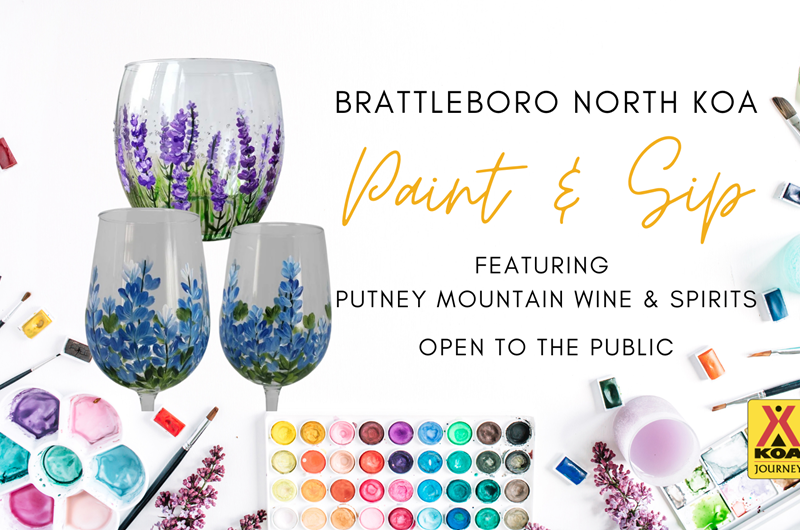 Paint & Sip: Lavender Wine Glasses: Event at the Brattleboro North KOA ...