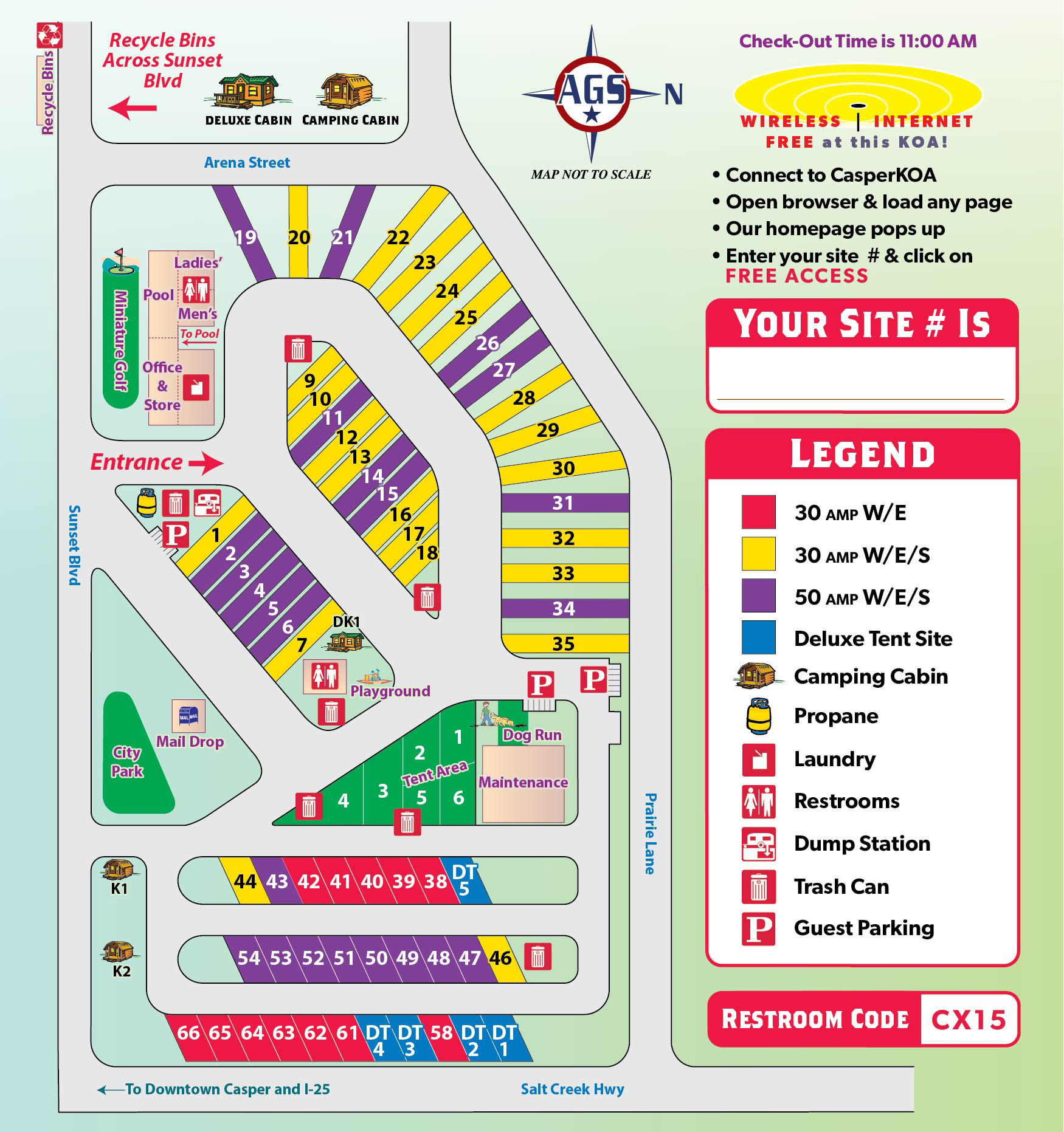 Bar Nunn, Wyoming Campground Map | Casper KOA