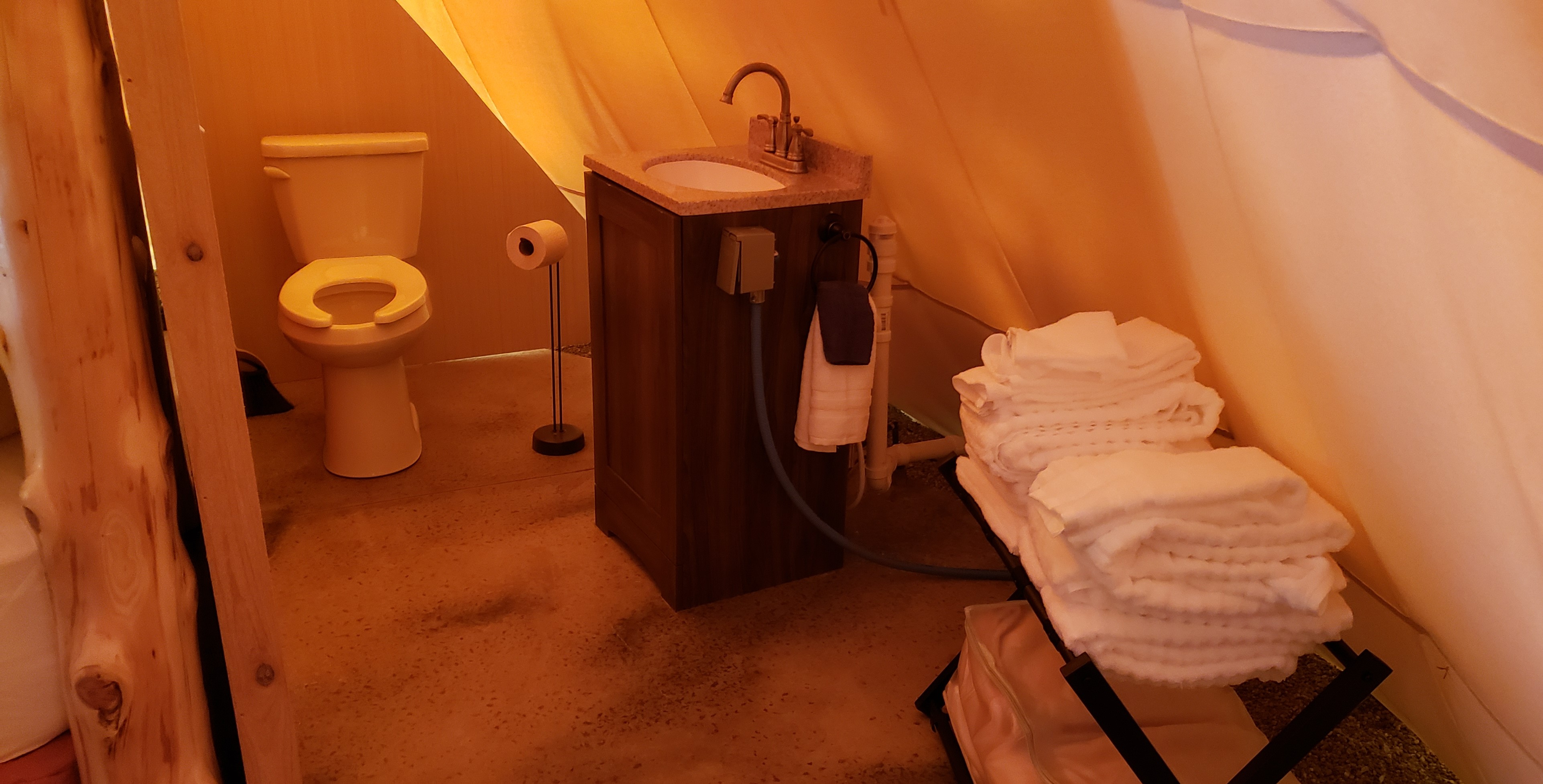 bathroom in teepee