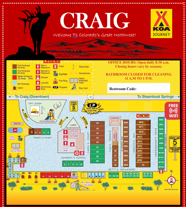 Craig, Colorado Campground Map | Craig KOA