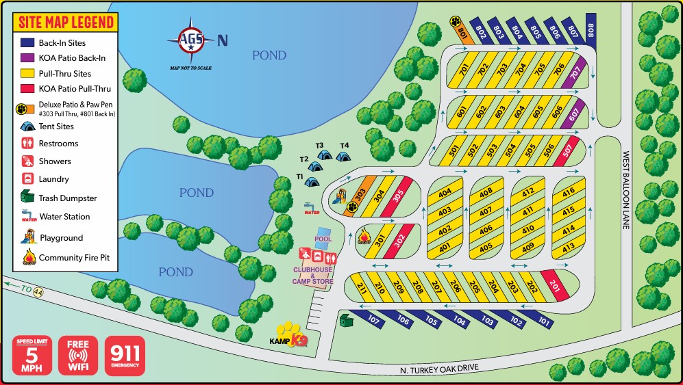 Crystal River, Florida Campground Map | Crystal River KOA Journey