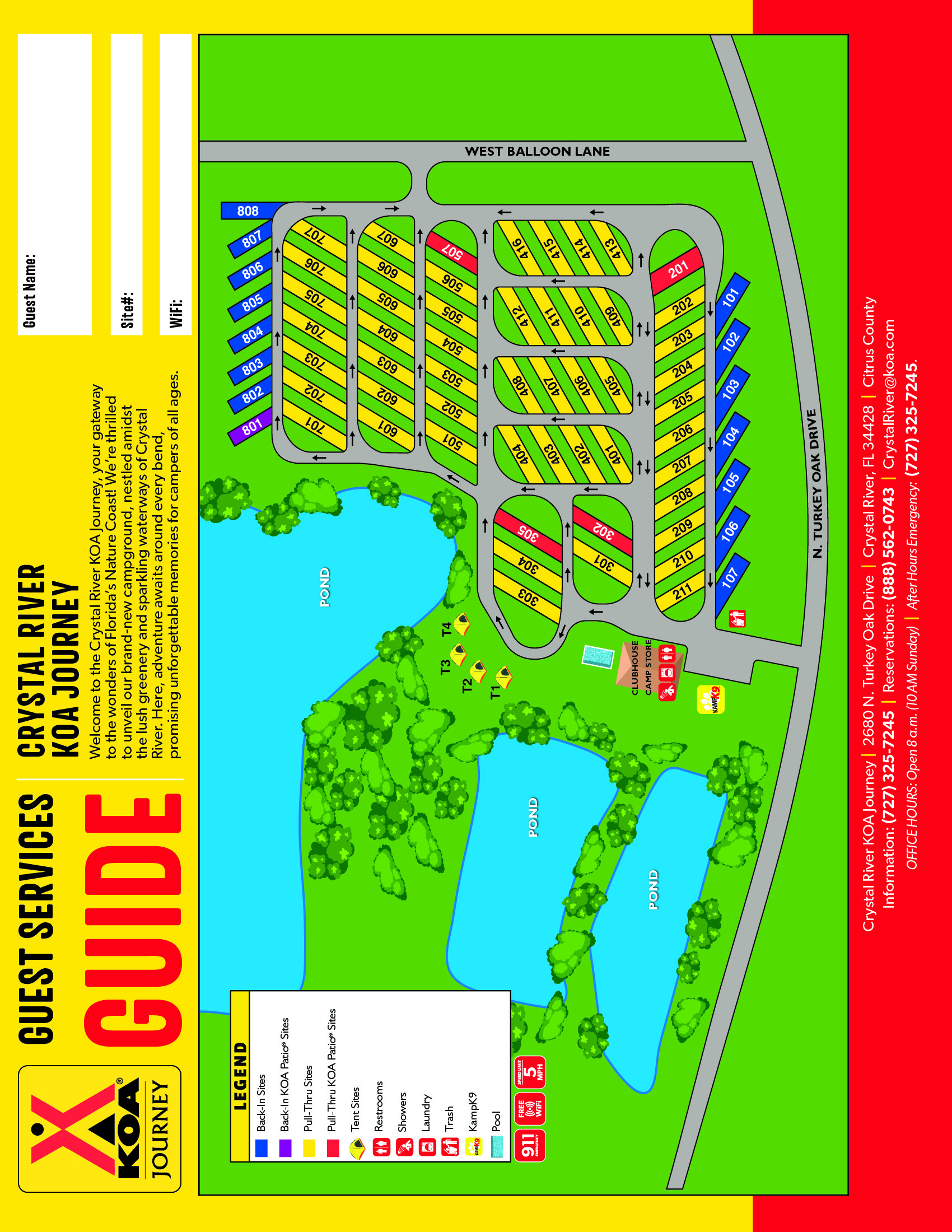Crystal River, Florida Campground Map | Crystal River KOA Journey