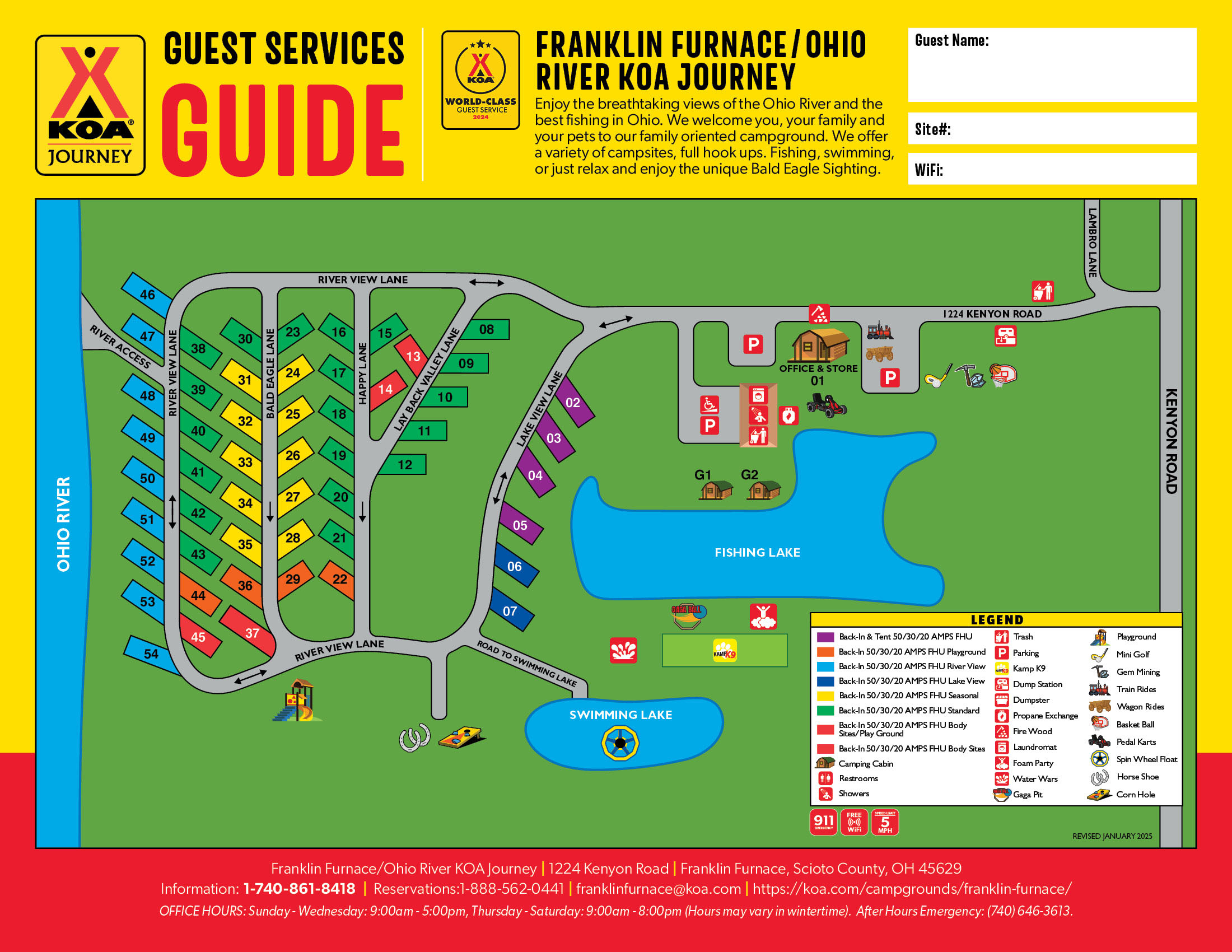 Franklin Furnace, Ohio Campground Map | Franklin Furnace / Ohio River ...