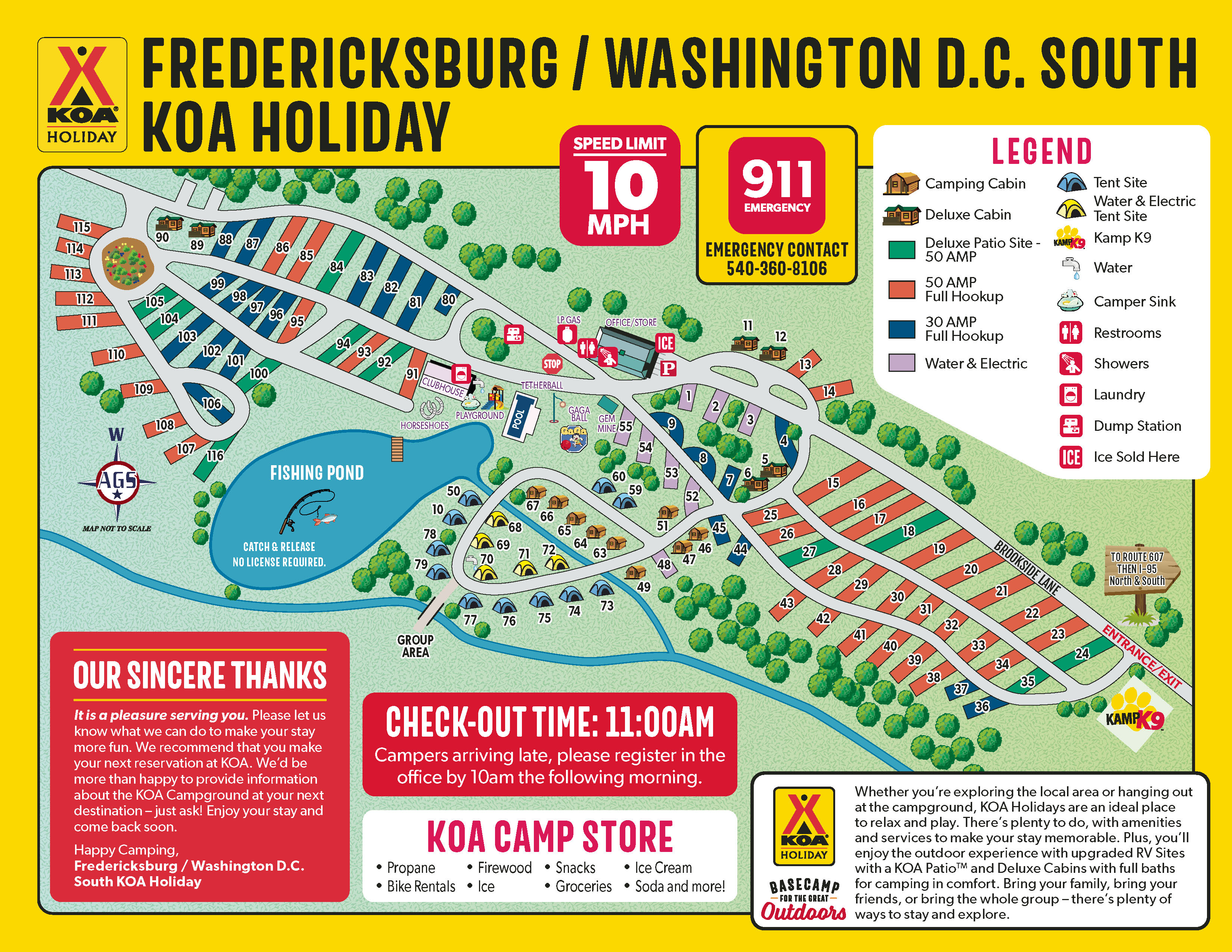 Fredericksburg, Virginia Campground Map | Fredericksburg / Washington ...