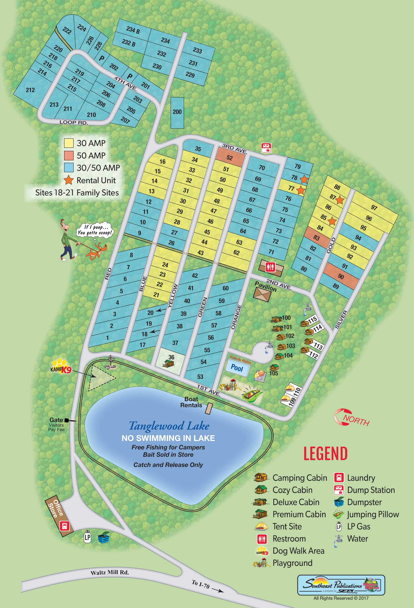 Ruffs Dale, Pennsylvania Campground Map | Madison / Pittsburgh S.E. KOA ...