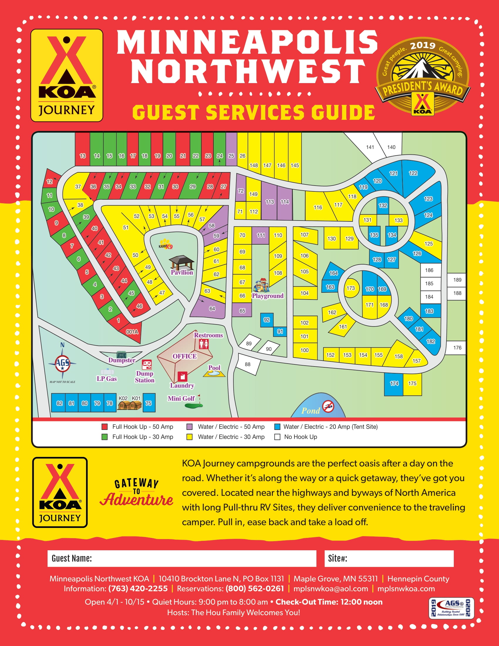 Maple Grove, Minnesota Campground Map | Minneapolis Northwest KOA Journey