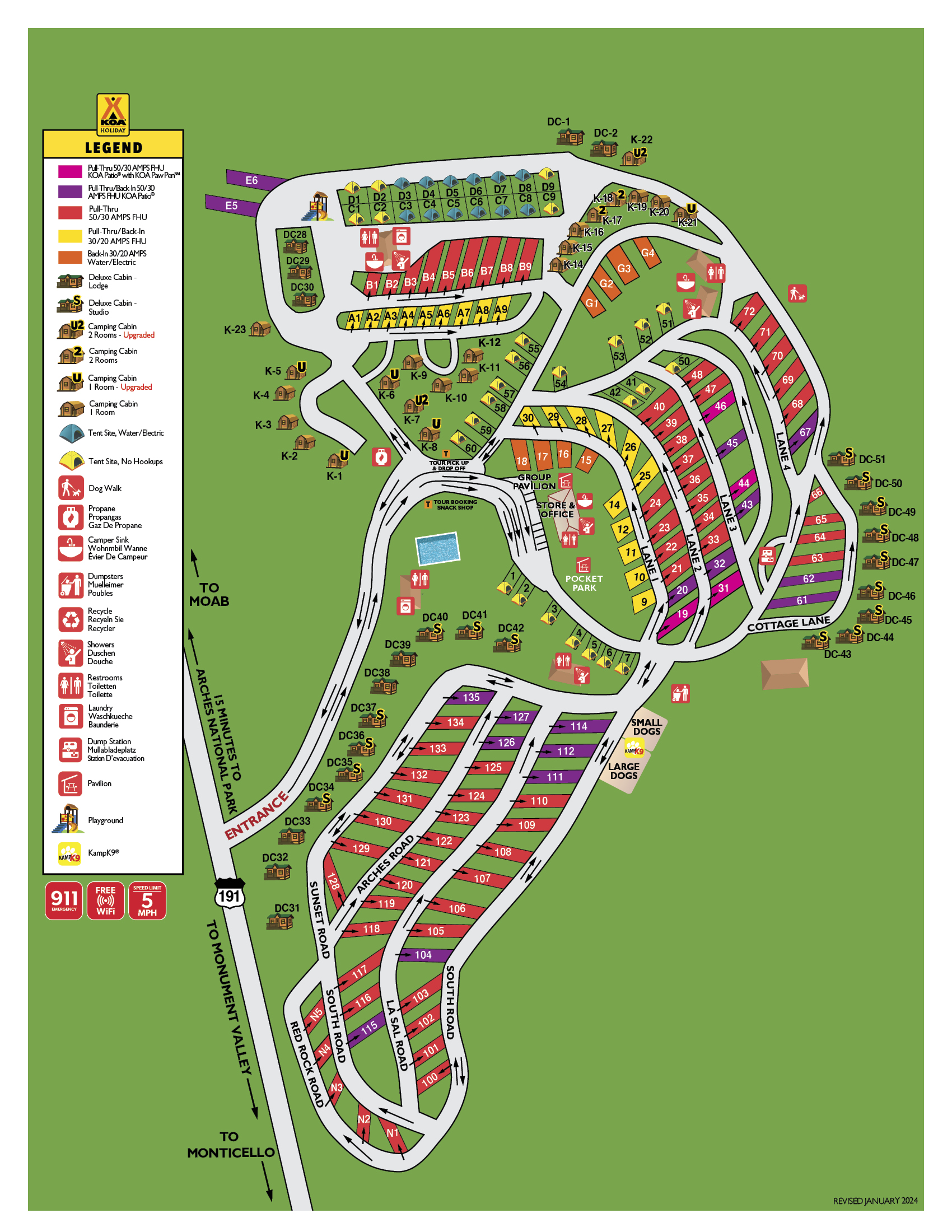 Moab, Utah Camping Map | Kampgrounds of America