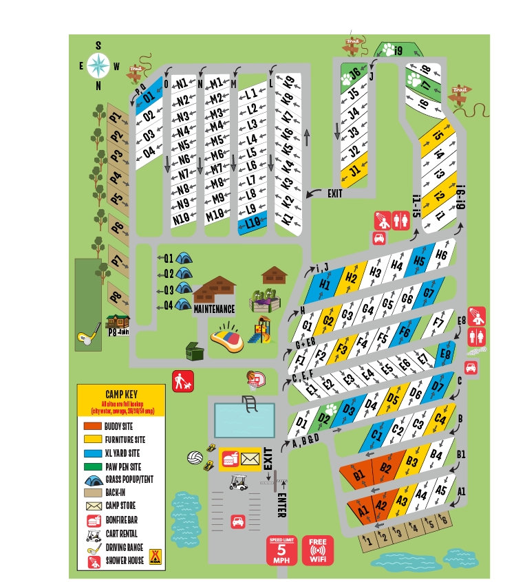 Columbus, Ohio Campground Map | Mt. Gilead KOA Holiday