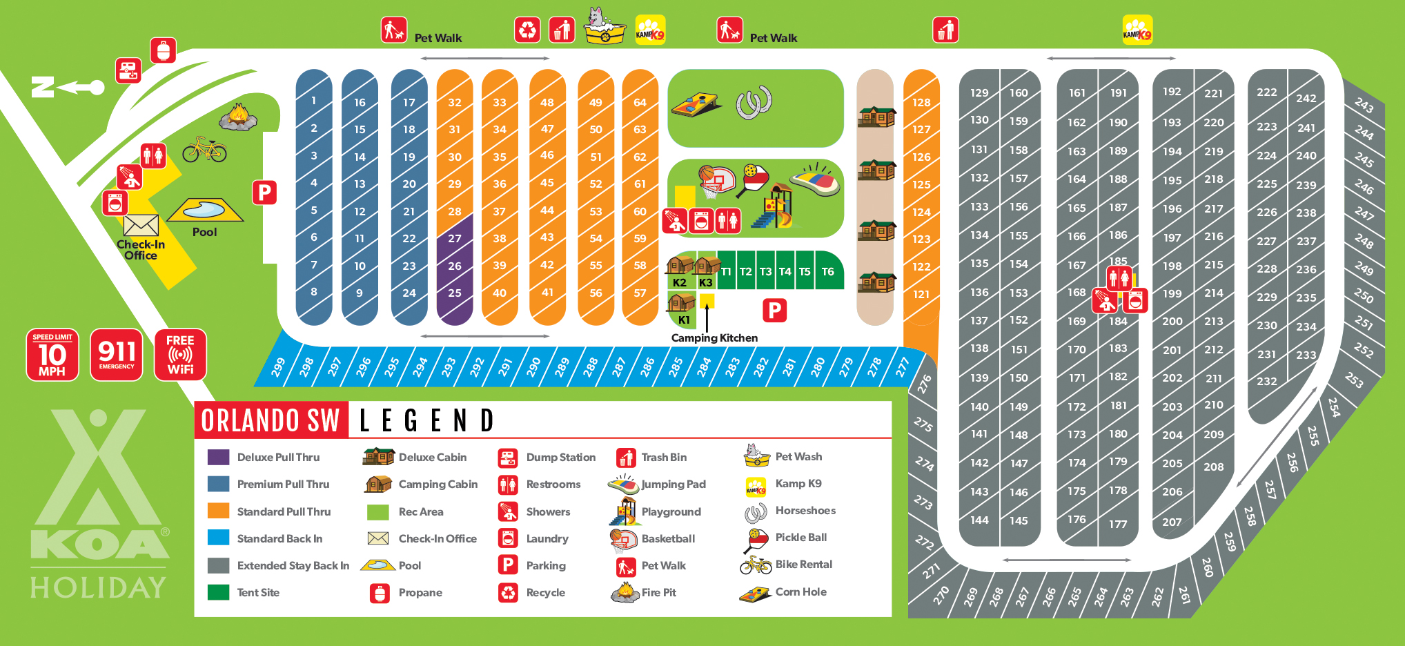 Davenport, Florida Campground Map | Orlando Southwest KOA
