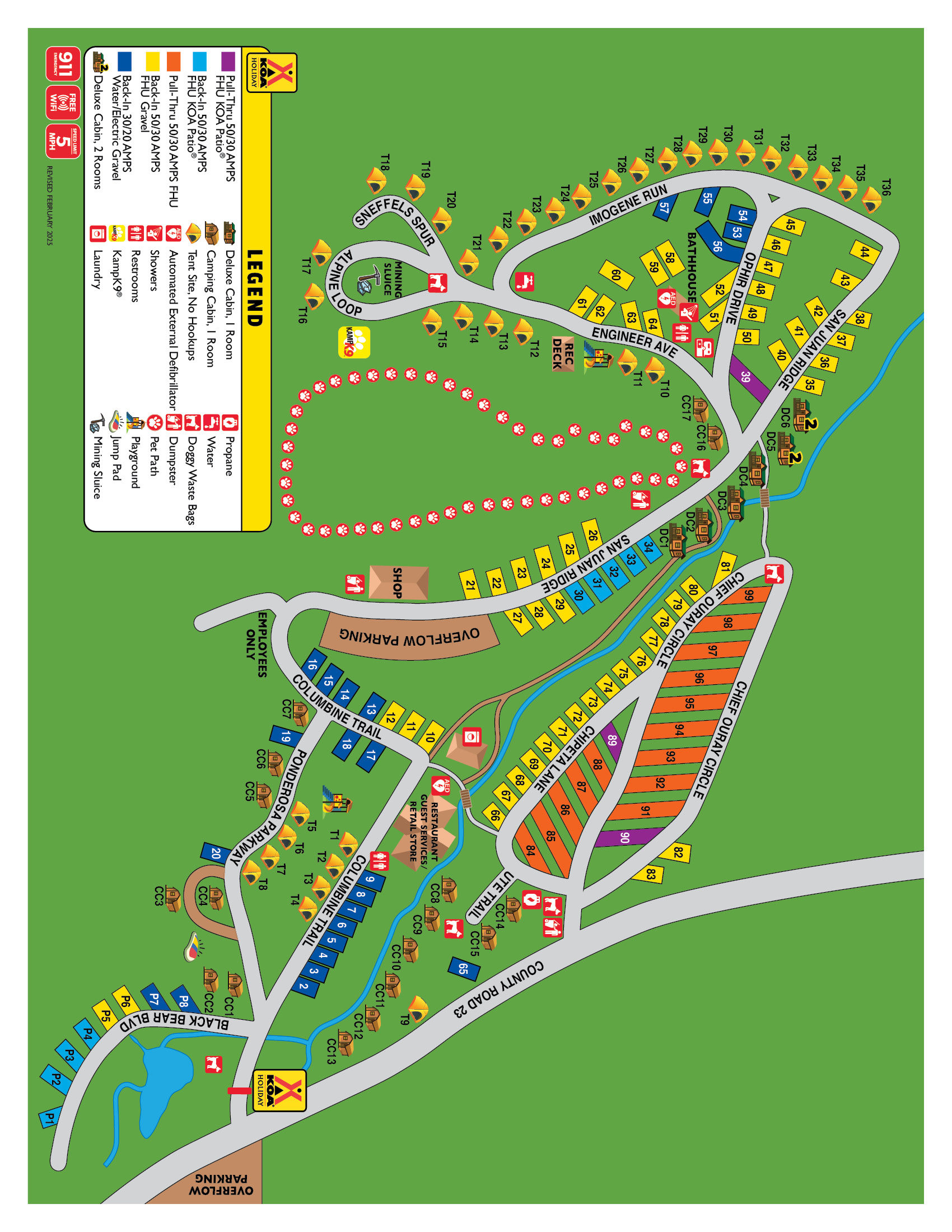 Ridgway, Colorado Campground Map | Ouray KOA Holiday