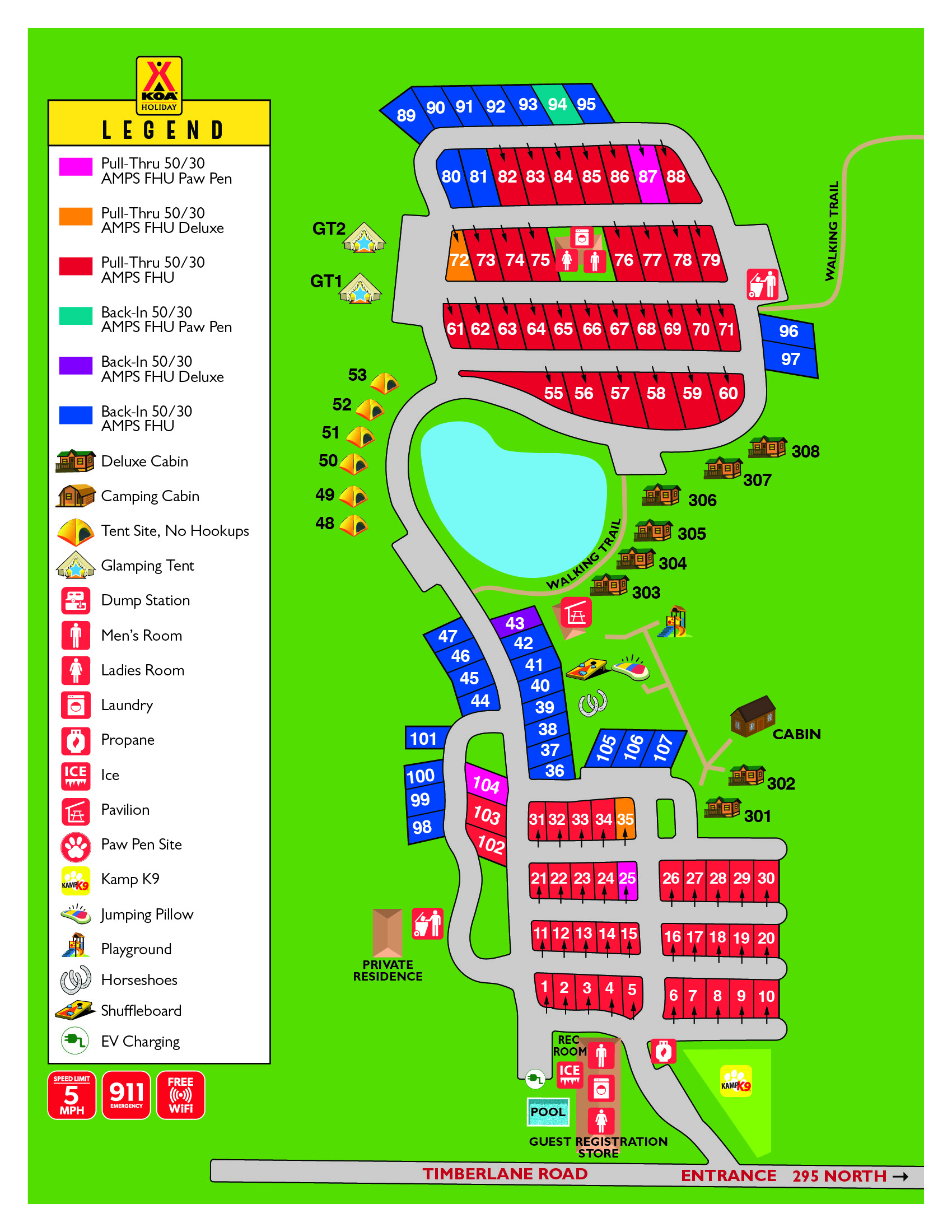 Campground & RV Park Map | Philadelphia South/Clarksboro KOA