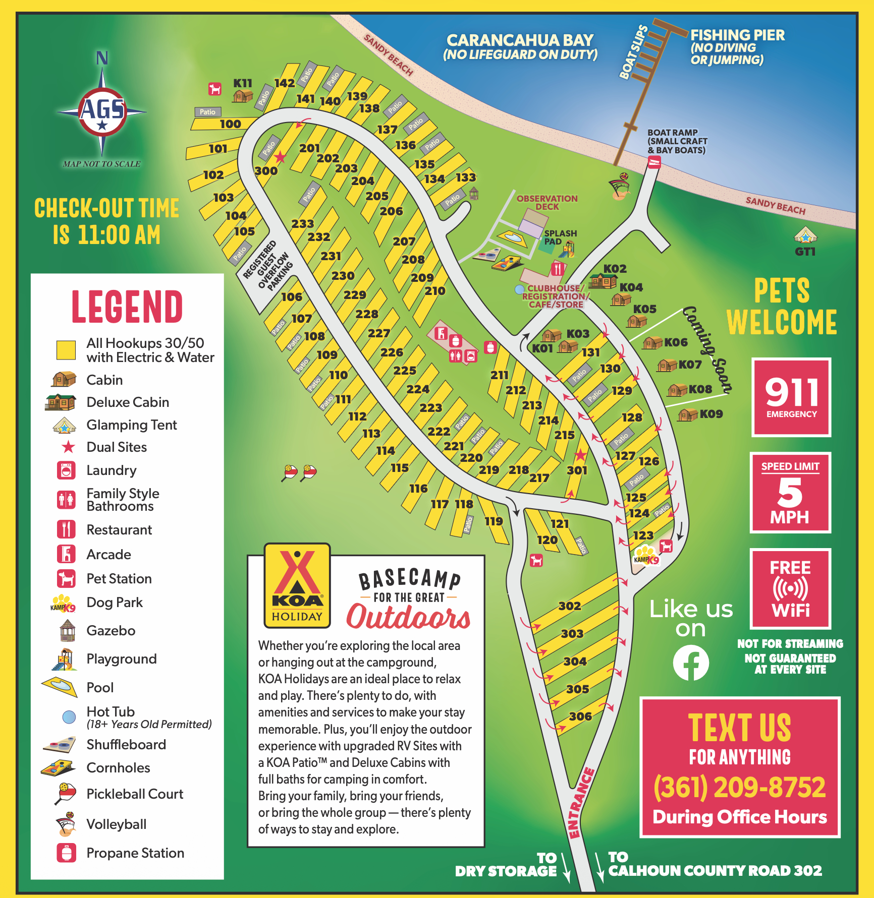 Campground Map & Guest Services Guide | Port Lavaca KOA