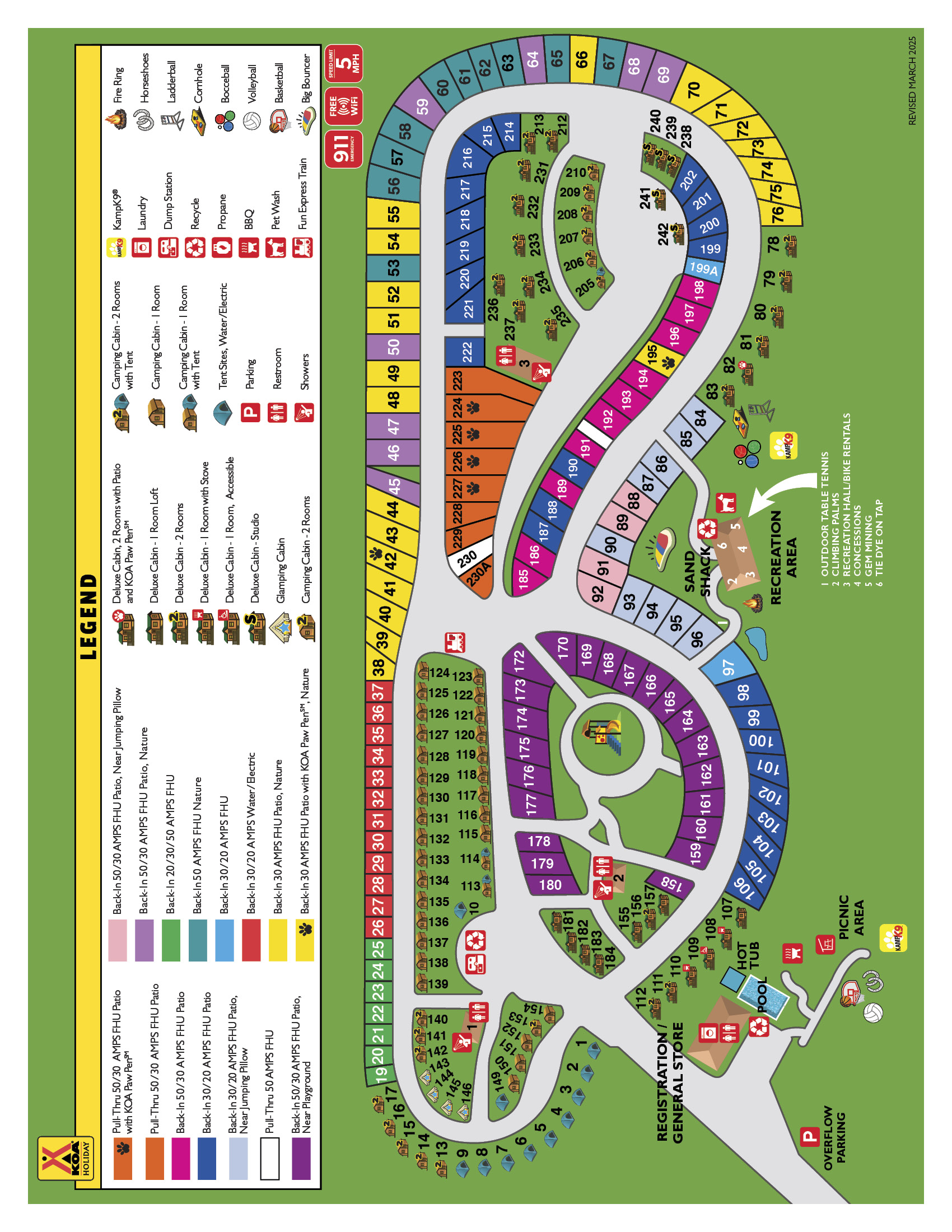 Campground Map | Santa Cruz/Monterey Bay KOA Holiday