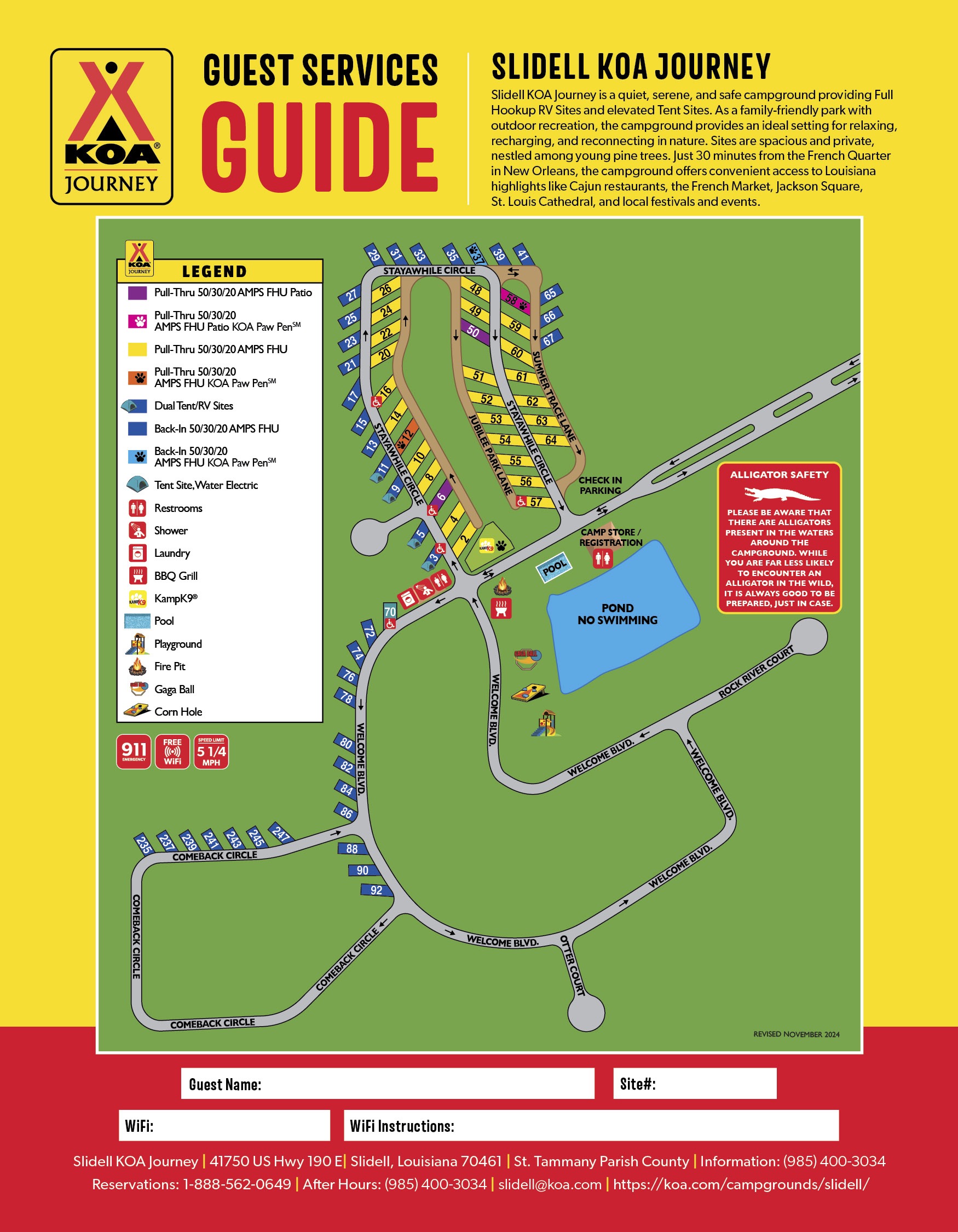 Slidell, Louisiana Campground Map | Slidell KOA Journey