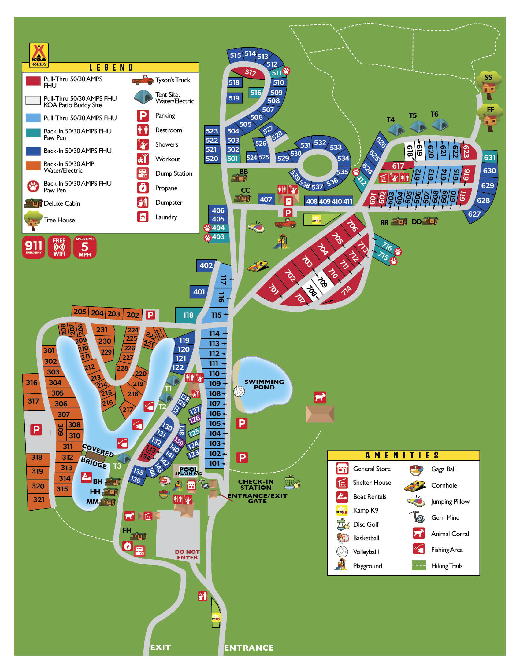Sunbury, OH Campground & RV Resort Map | KOA Holiday