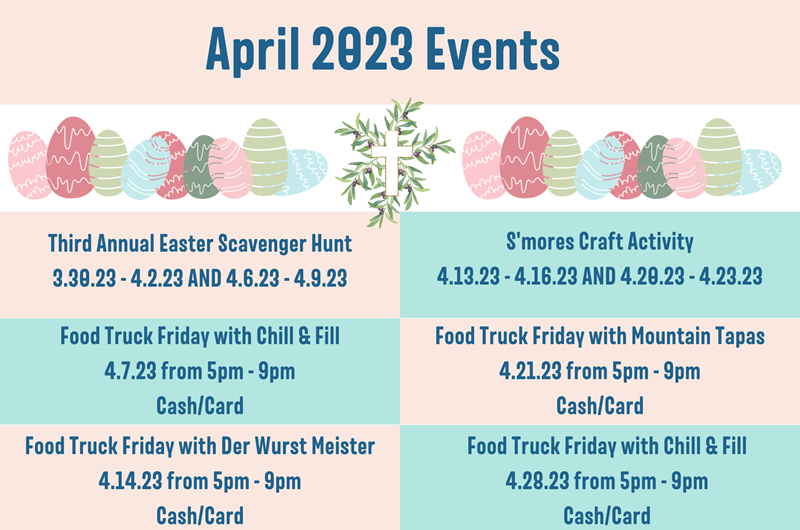 April Calendar of Events: Event at the Blue Ridge / Toccoa River KOA ...