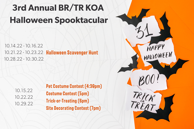 BR/TR KOA 3rd Annual Halloween Spooktacular Events: Event at the Blue ...