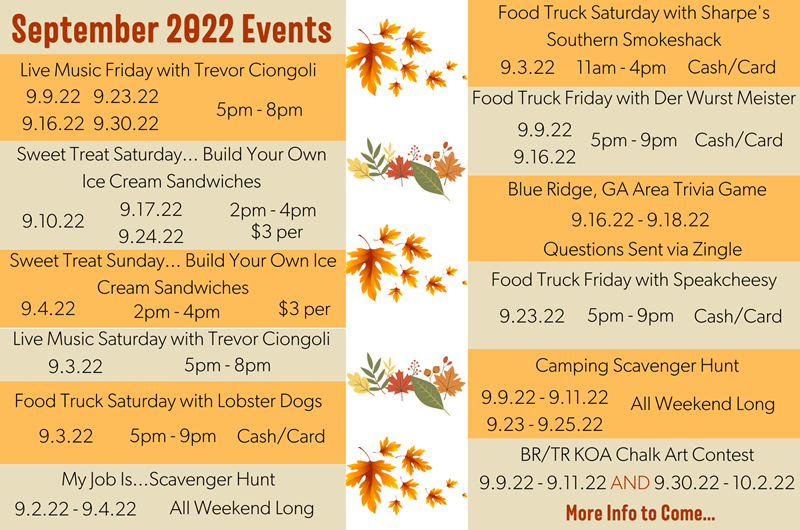 September Calendar of Events: Event at the Blue Ridge / Toccoa River ...
