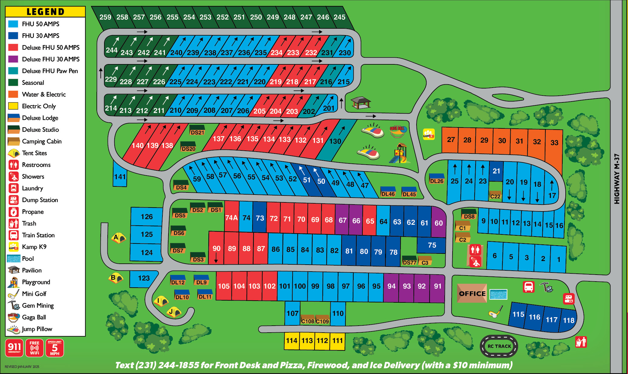 Buckley Michigan Campground Map Traverse City Koa