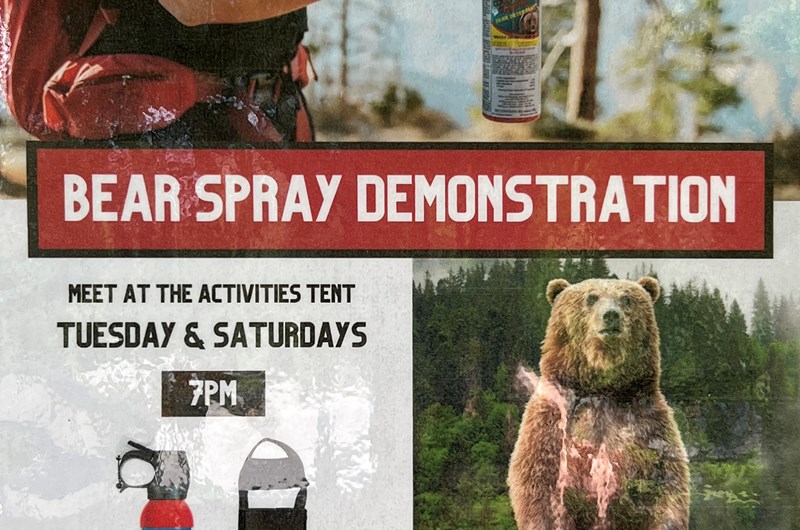 Bear Spray Demonstration: Event at the West Glacier KOA Resort ...